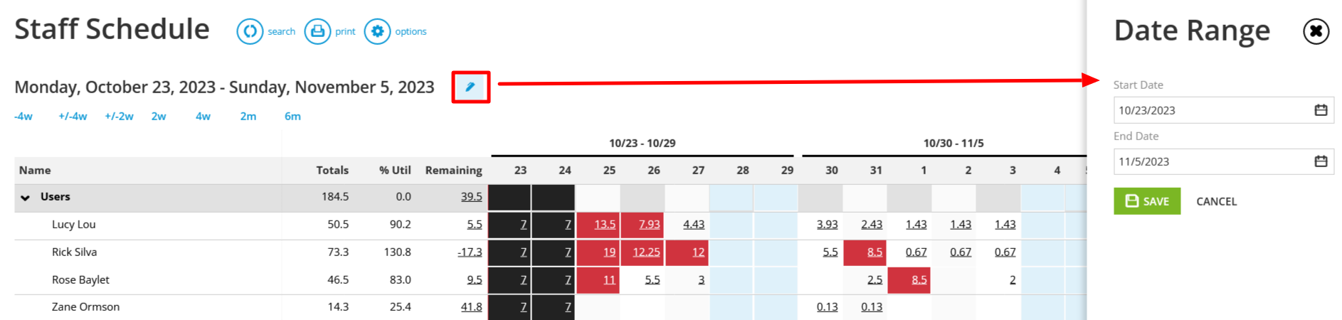 Resource Manager > Staff schedule page [guide] – Workamajig