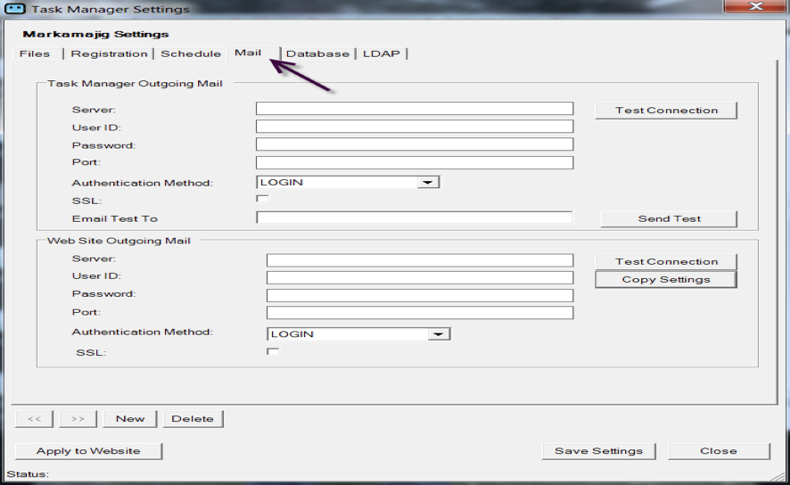 Task Manager - Update Outgoing Mail Settings – Workamajig