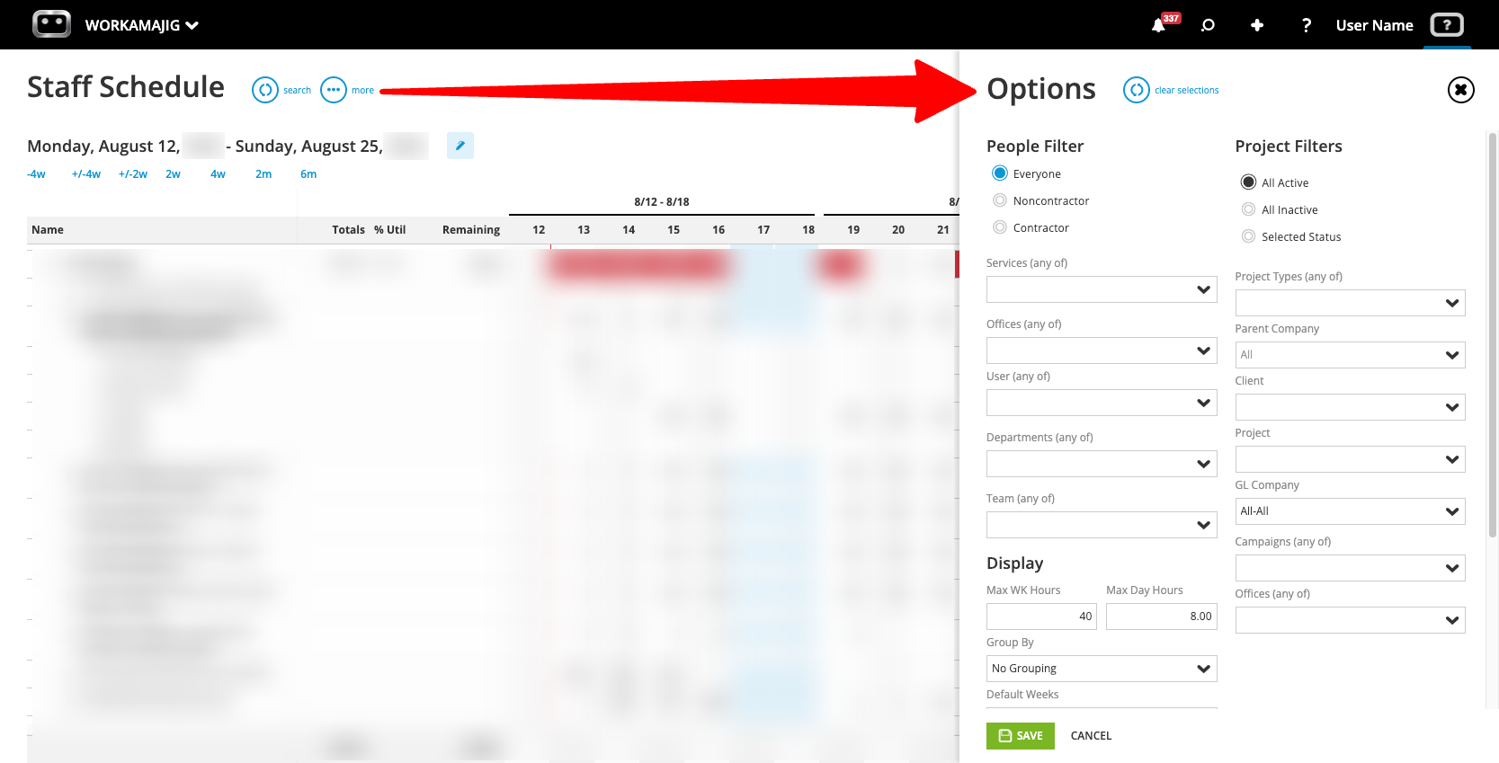 Resource Manager > Staff schedule page [guide] – Workamajig