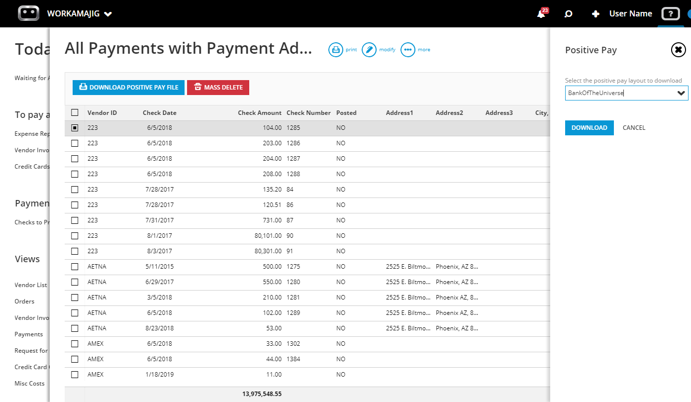 Positive Pay layouts [in-depth guide] – Workamajig
