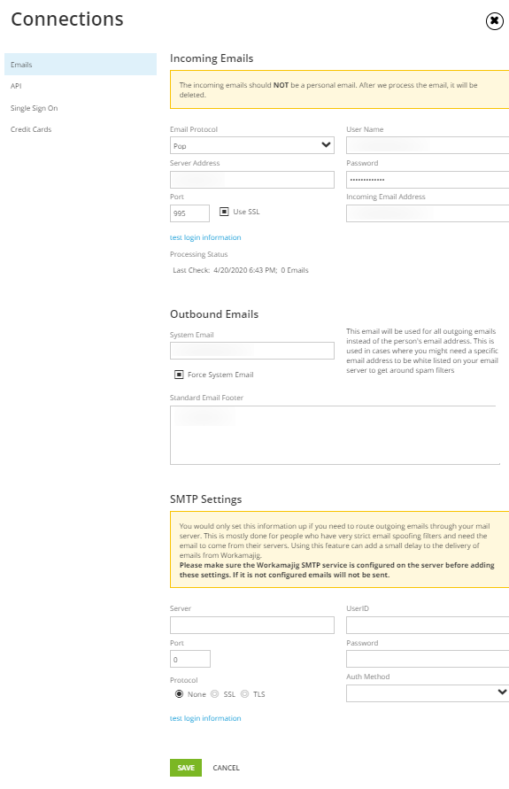 System options: Connections [in-depth guide] – Workamajig