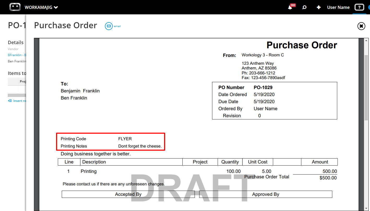 Order header: Define field groups [in-depth guide] – Workamajig
