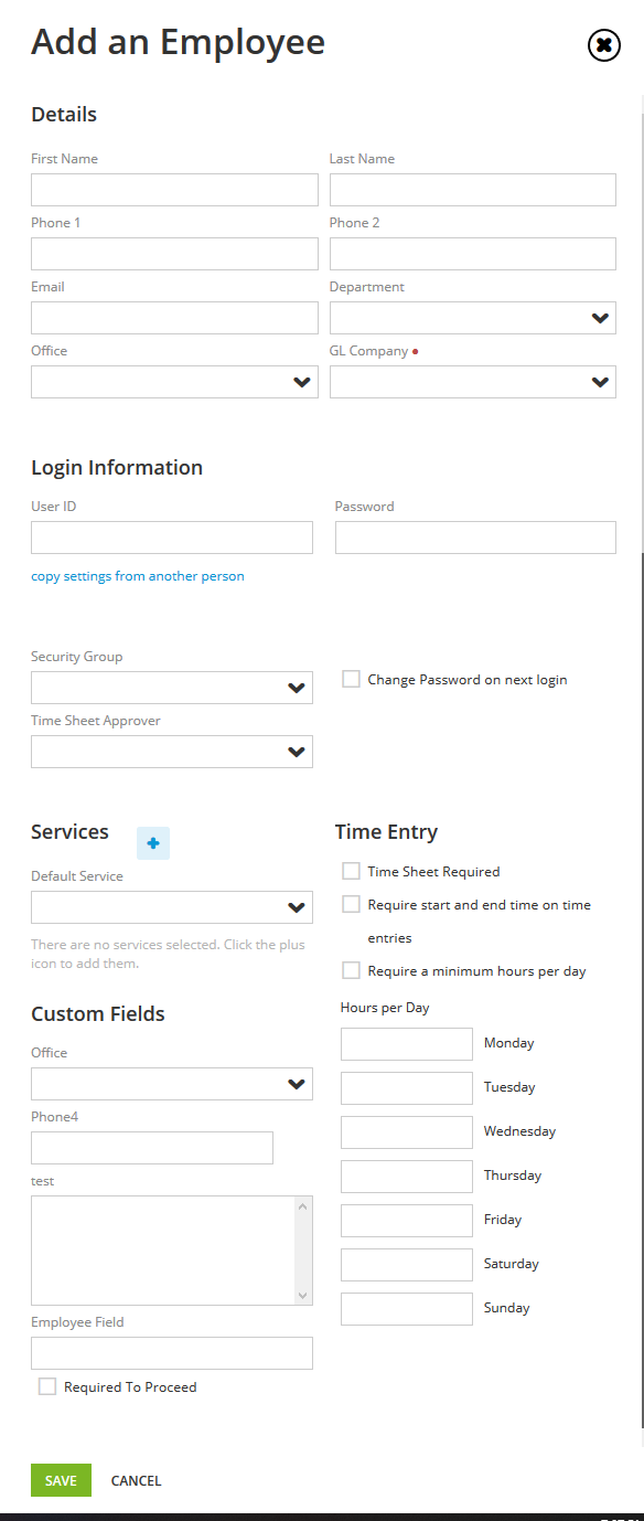 Add New Employee – Workamajig