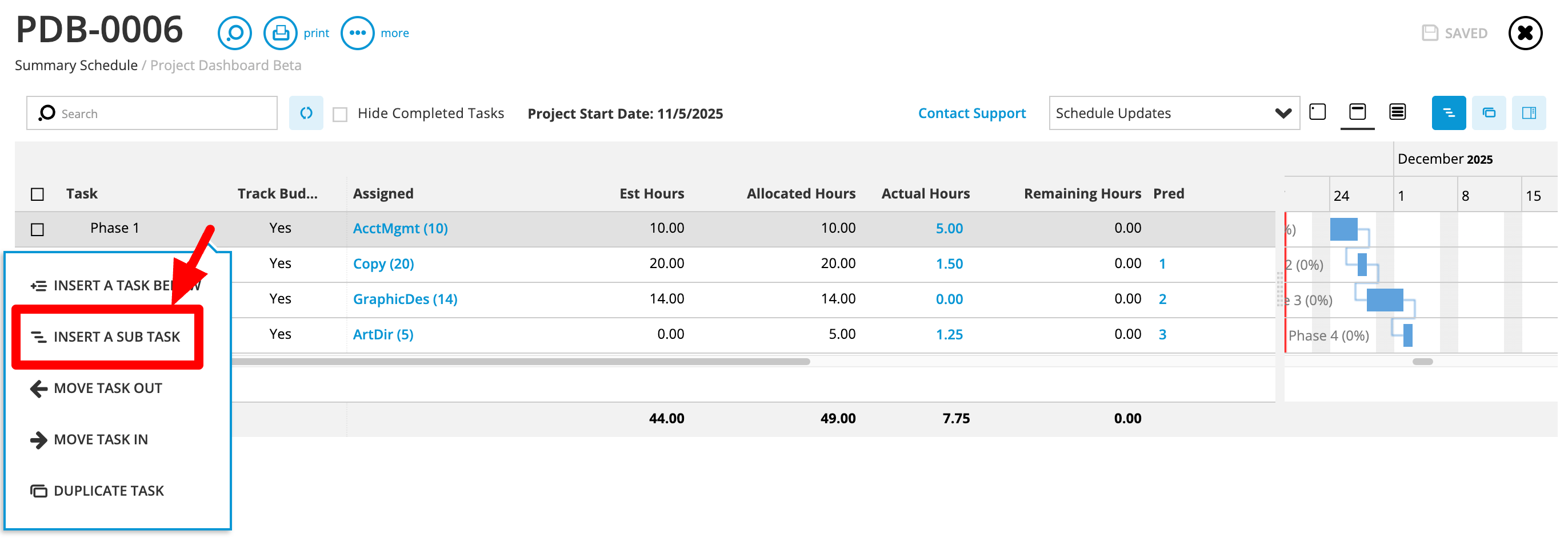 Insert A Sub Task [in-depth guide] – Workamajig